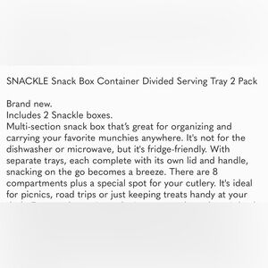 Kitchen | Snackle Snack Box Container Divided Serving Tray 2 Pack ...